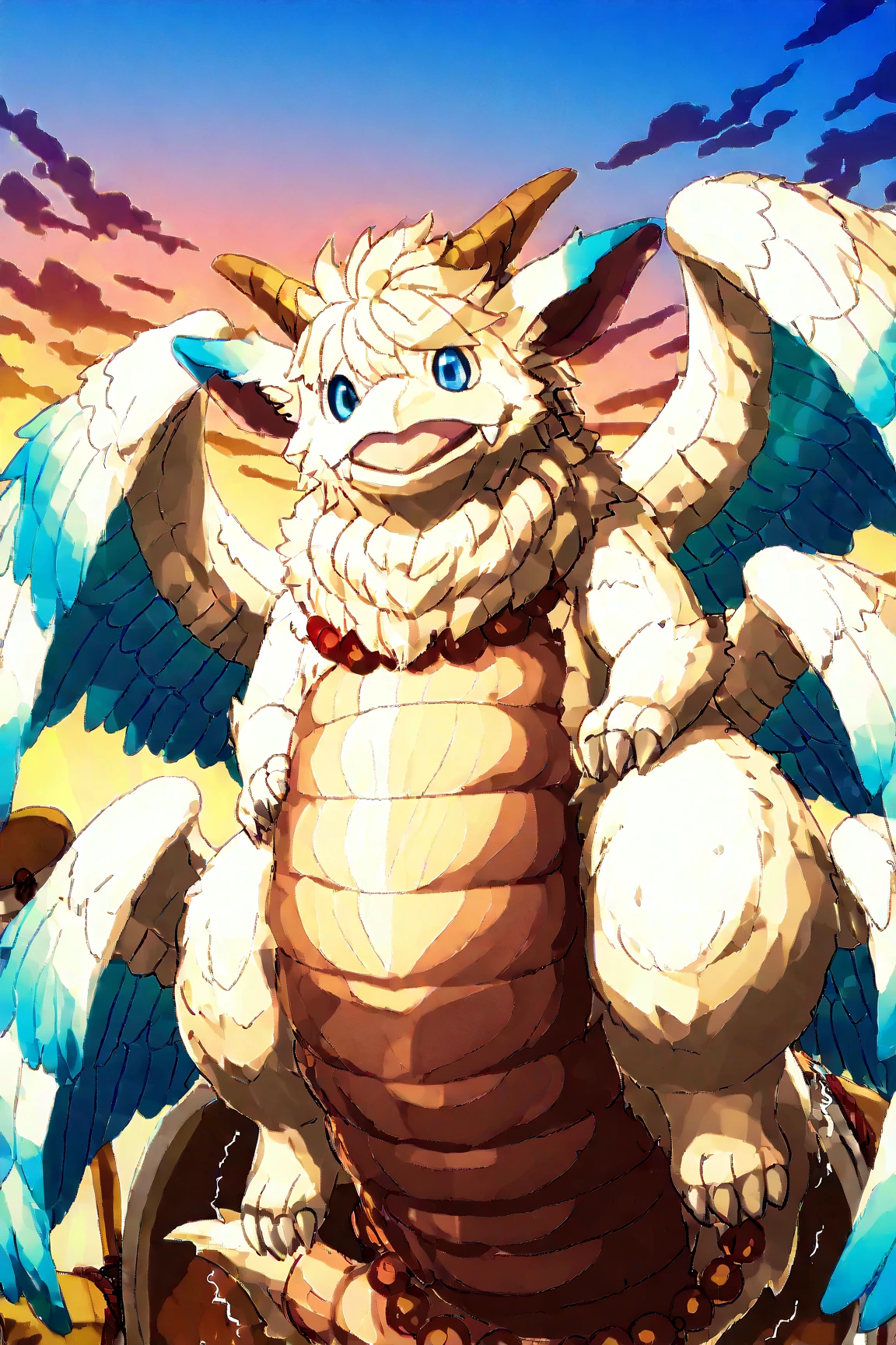 “A cute dragon holding a traditional Japanese den-den daiko drum ...