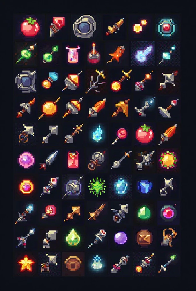 黒の背景に、様々な色の物が集まっているクローズアップ, ピクセルアート by Josetsu, タンブラー, ピクセルアート - SeaArt AI