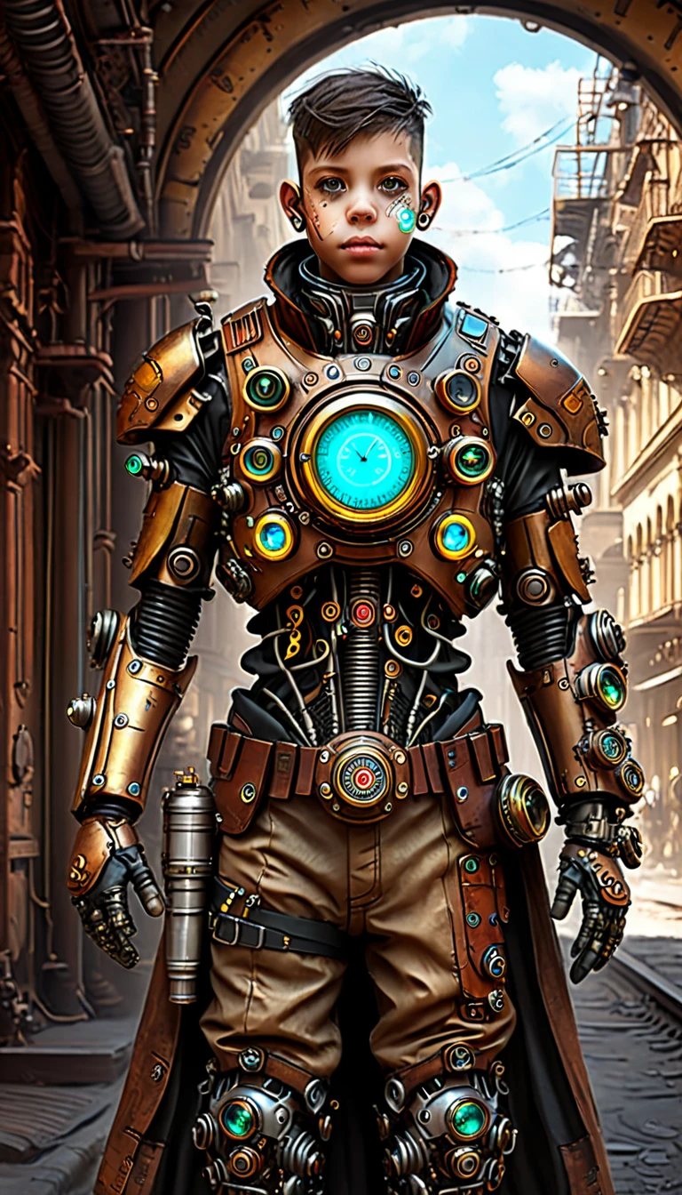 There is a male mechanical real skin cyborg that has the appearance of ...