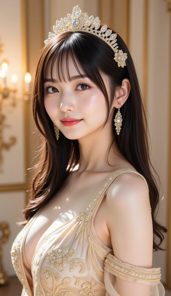 A breathtakingly beautiful 28-year-old woman with a radiant smile and captivatin - SeaArt AI