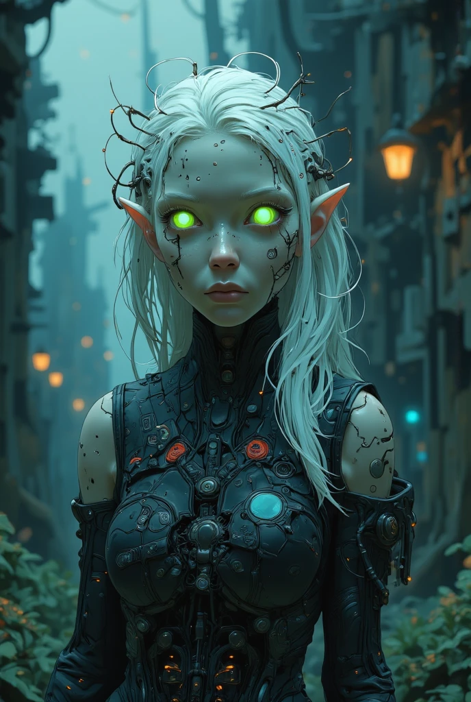 High quality Charming fairy girl, silver hair, Goethe style, Glowing ...