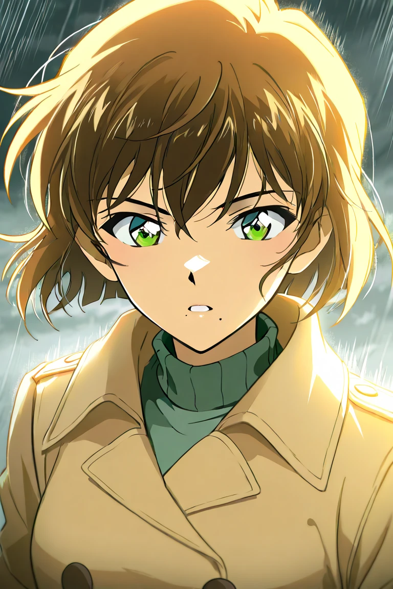 Digital art in Isekai anime style, Detective Conan portrait of a fair ...