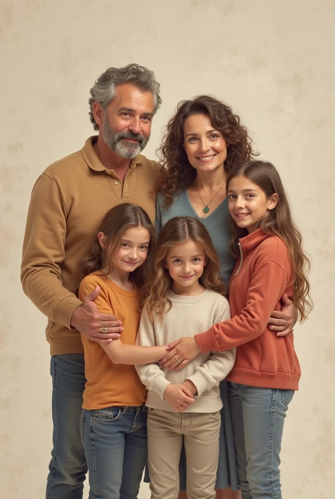 Family Photo Of 5 Father Mother And 3 Adult Daughters Seaart Ai