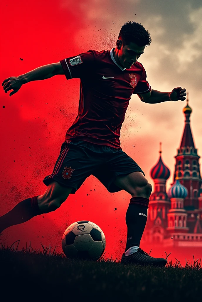 Poster for Russian football in red and black - SeaArt AI