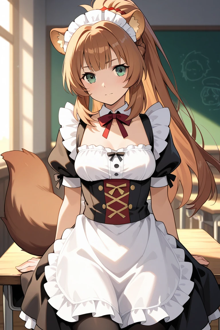 Mordred (fate) maid in a classroom 2 girls Raphtalia - SeaArt AI