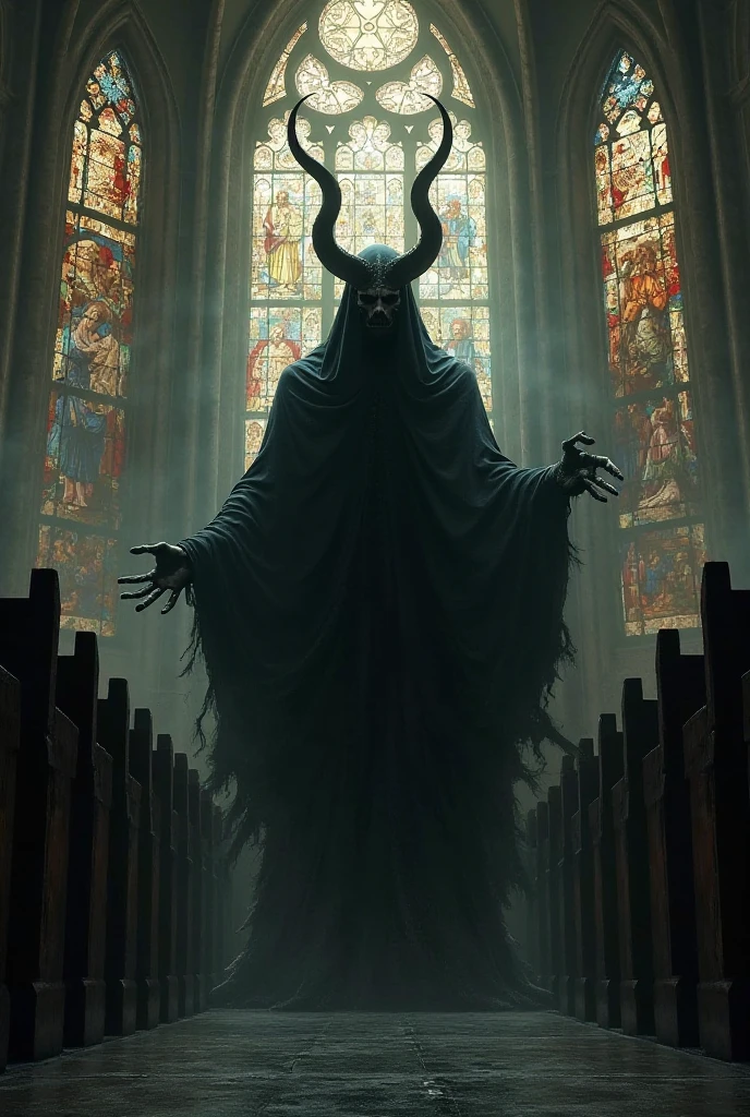 Create Satan the devil inside a church: a disturbing, realistic ...