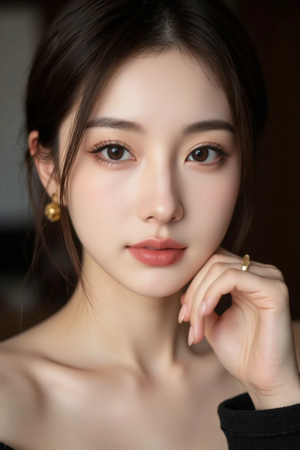 (((Close-up of a stunning Japanese-Korean woman))), perfectly ...