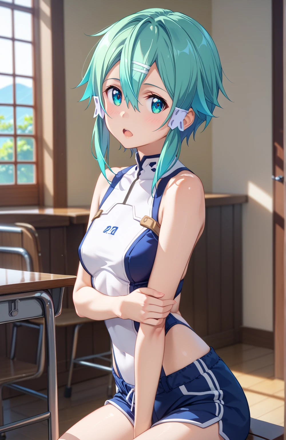 (Shinon)、Sword Art Online、20 year old women、solo、open your mouth and be shy - SeaArt AI