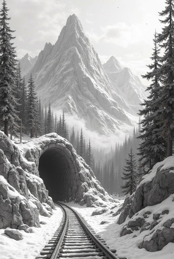 Create the scariest mountain railway with an entrance and a queue a ...