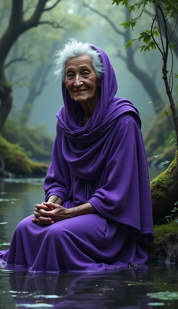 An old, dark-skinned lady, With your purple robes, sitting in a swamp ...