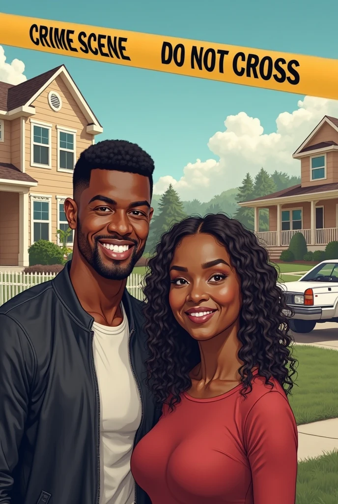 Image is a digital artwork styled as a dramatic crime scene poster ...