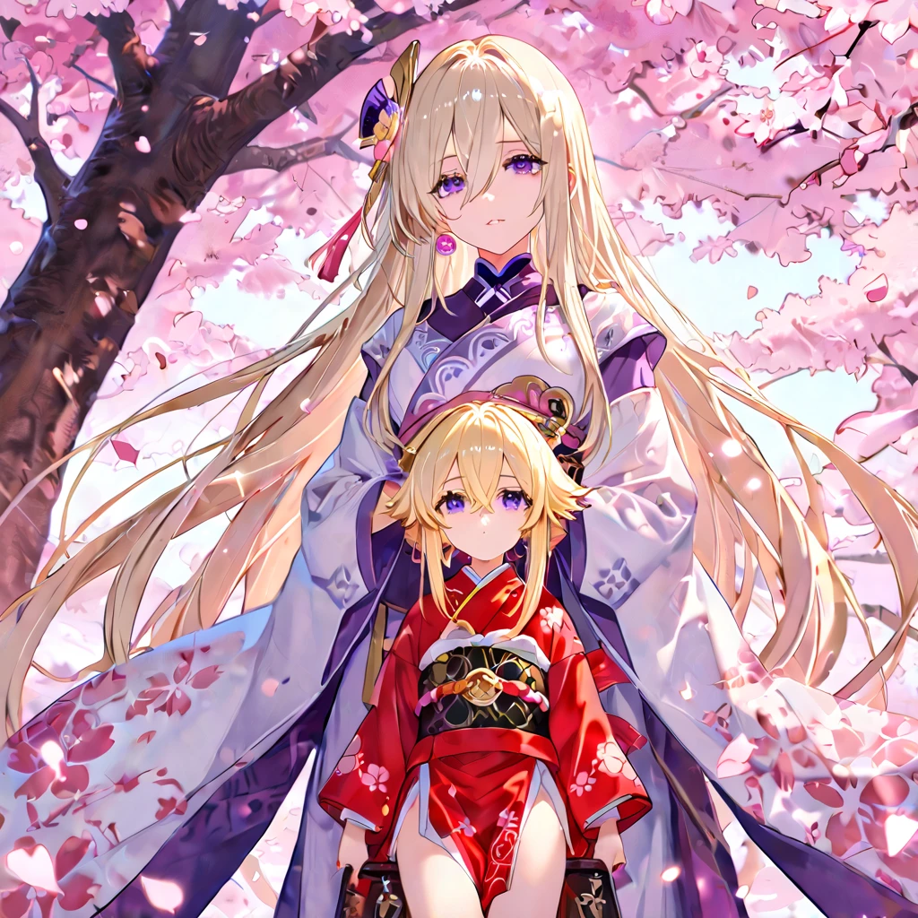 BlissFox stood beneath an ancient sakura tree, the pink petals glowing ...