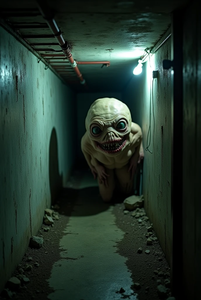 A horrifying, hyper-realistic creature resembling a grotesque - SeaArt AI