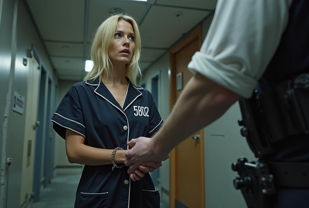 Body cam footage of a jail guard handcuffing a stunning blonde prison ...