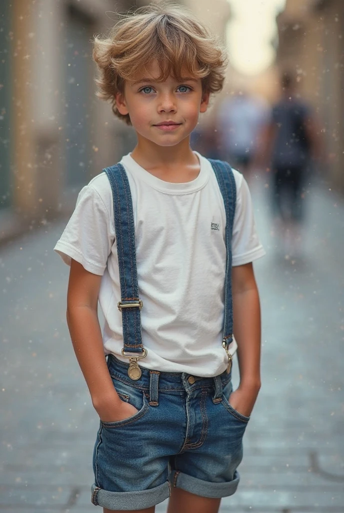 Very cute boy posing style modeling in street wearing t shirt amb denim ...