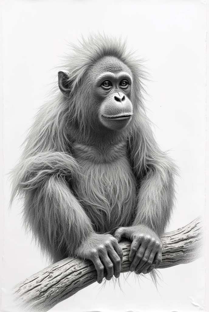 An interpretive pencil sketch of a work- Realistic cousin of a capuchin ...