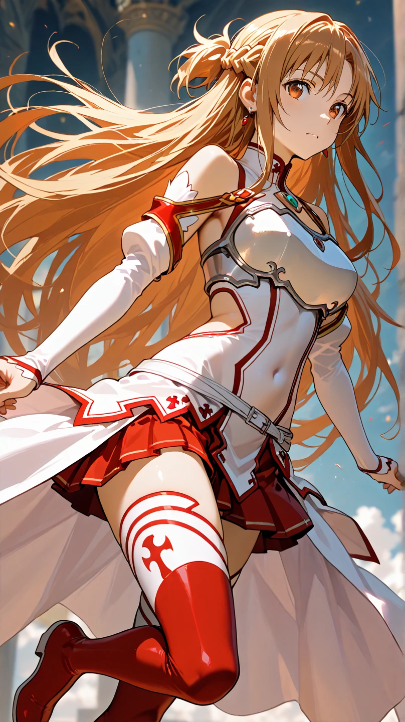 Aaasuna, long hair, brown hair, braid, brown eyes, breastplate - SeaArt AI