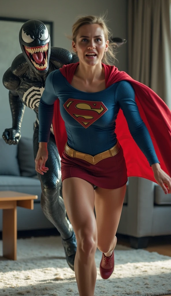 A high-intensity 8K cinematic image of Venom running away from ...