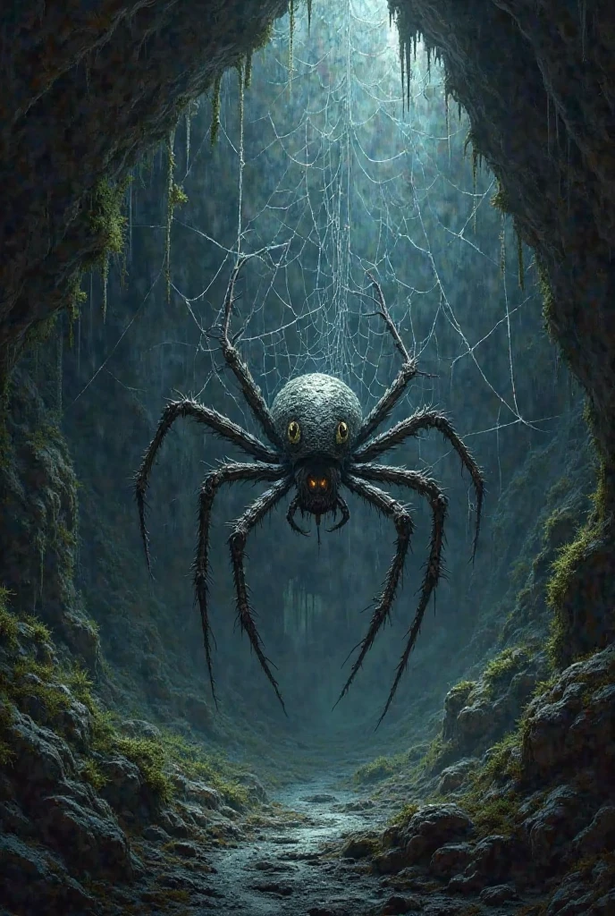 Spider cave and spider web - SeaArt AI