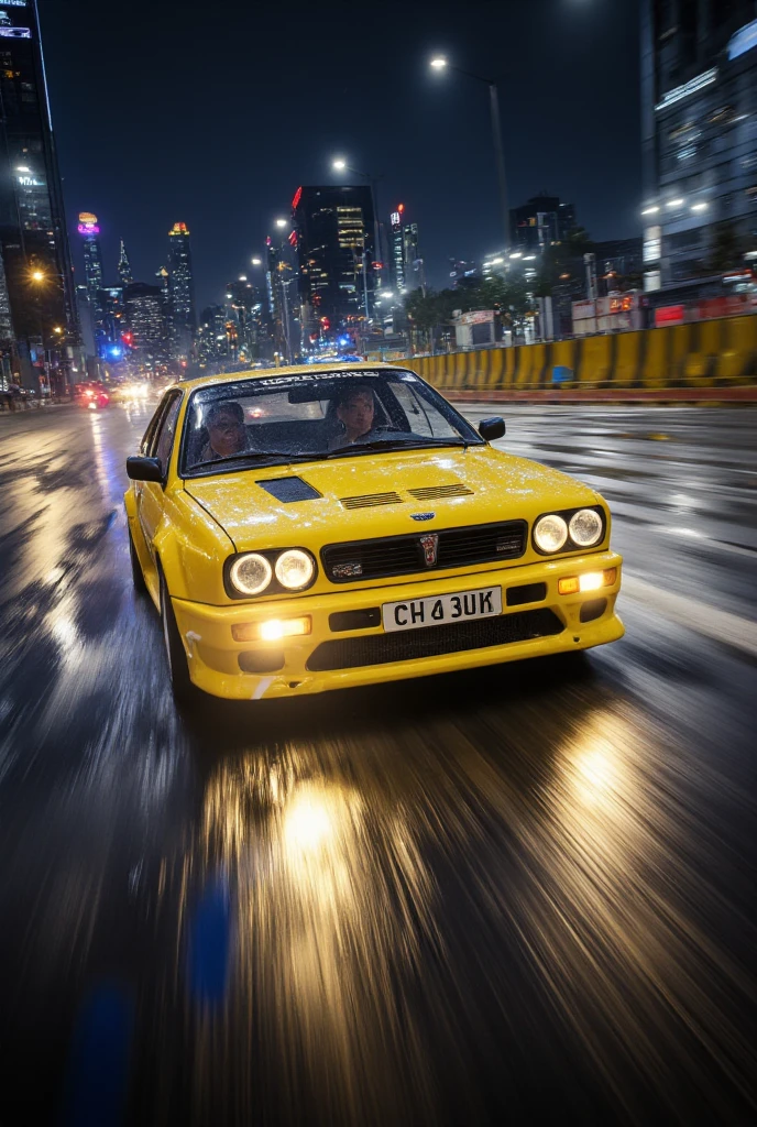 Dramatic Scene, shadow, Sports Car Speeding on the Highway at Night ...
