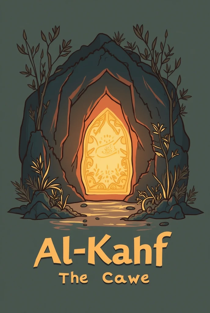 Logo for coffee shop named al-kahf (cave) - SeaArt AI