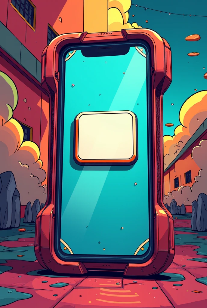 Iphone phone, screen on the front with a notification that says HI ...