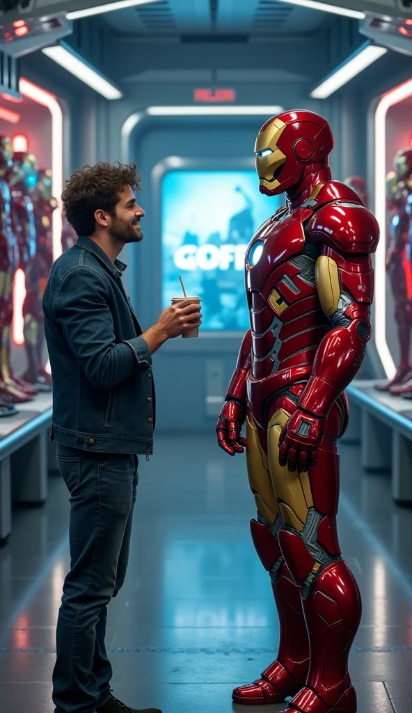 "A high-tech laboratory inside Stark Tower, filled with futuristic ...