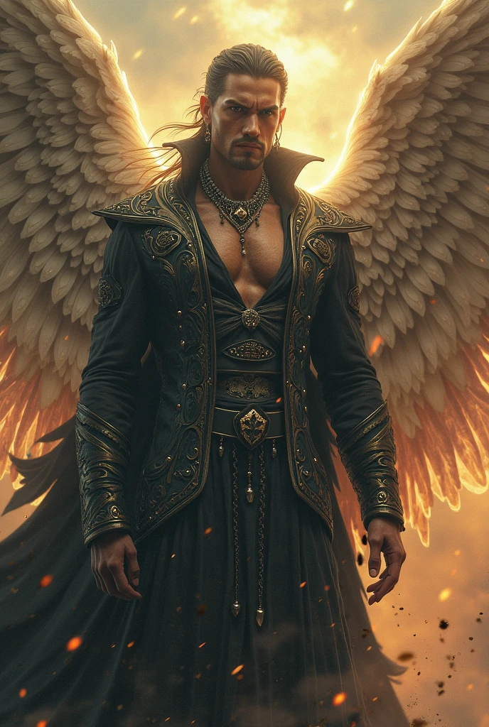 Create a gangster angel in the heavens of hell - SeaArt AI