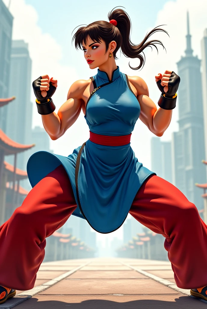 Chun li On her back legs spread wide open - SeaArt AI