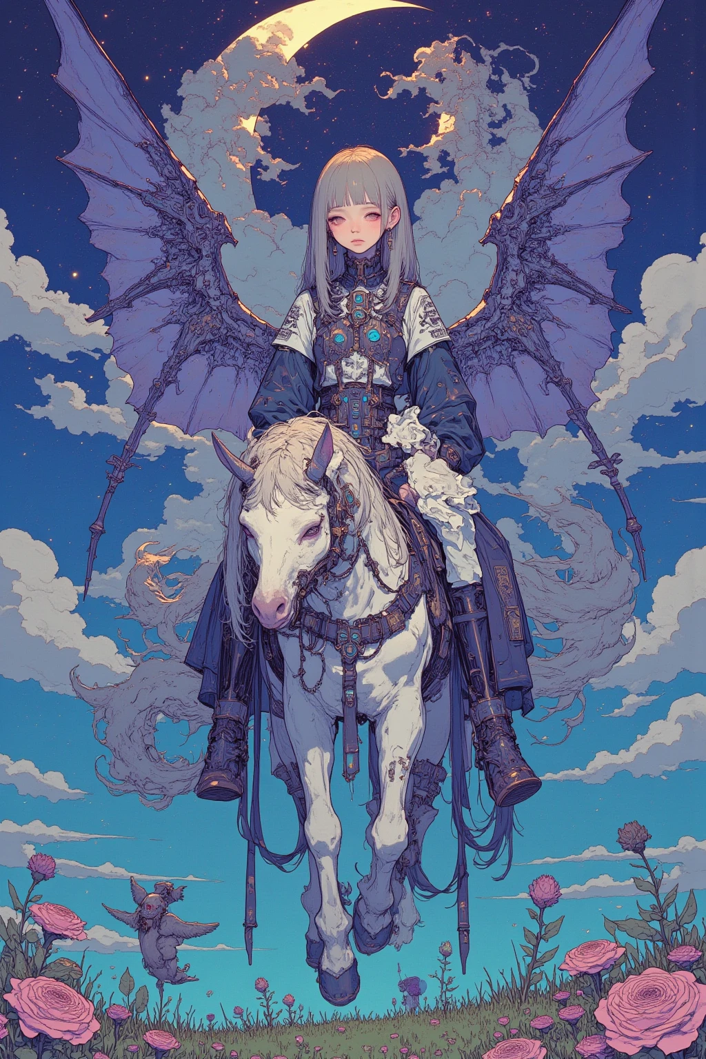 There is a picture of a girl sitting on the back of giant a peculiar ...