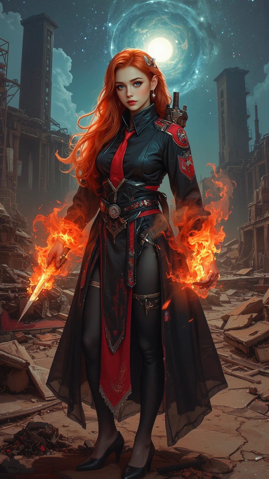 A very artistic value，showing the burning state of a lonely space elf ...