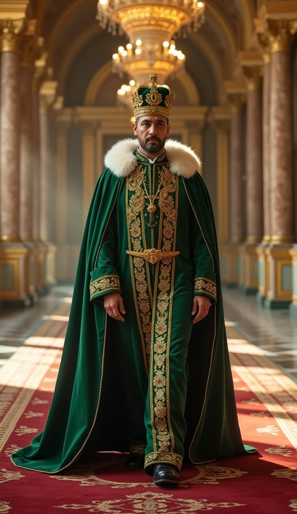 A full-body cinematic realistic depiction of the President of Algeria ...