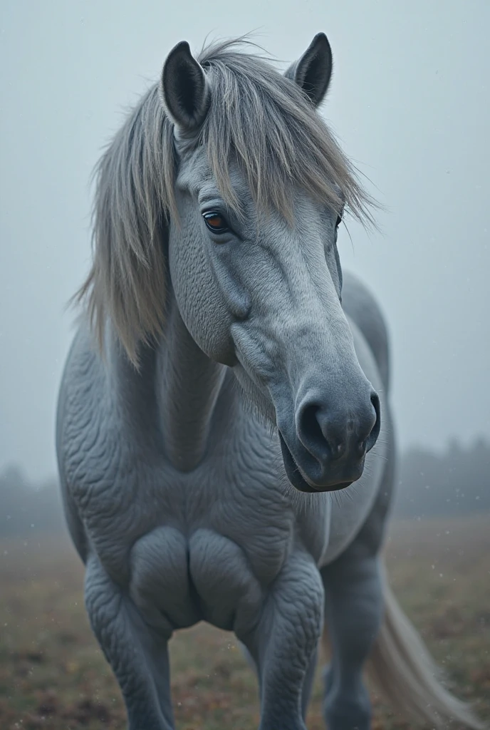 Storm is a male horse with silver-gray fur. His mane is thick and ...