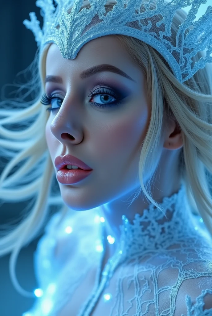 Crystal Maiden cosplay from Dota 2, face close-up, blue lips - SeaArt AI