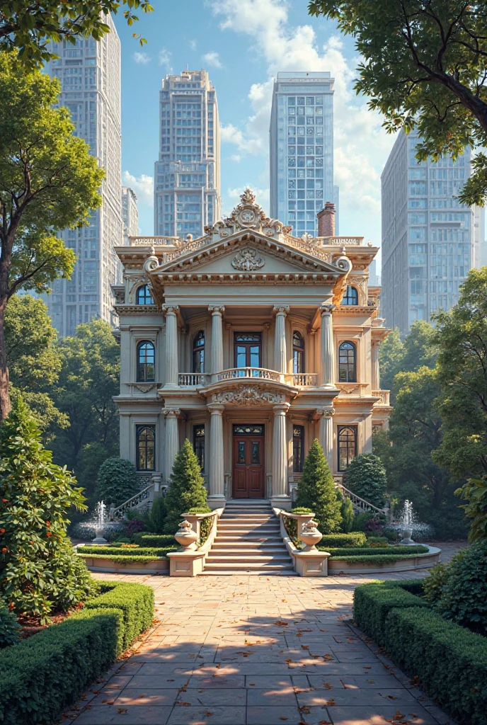 Build a mansion in the city - SeaArt AI