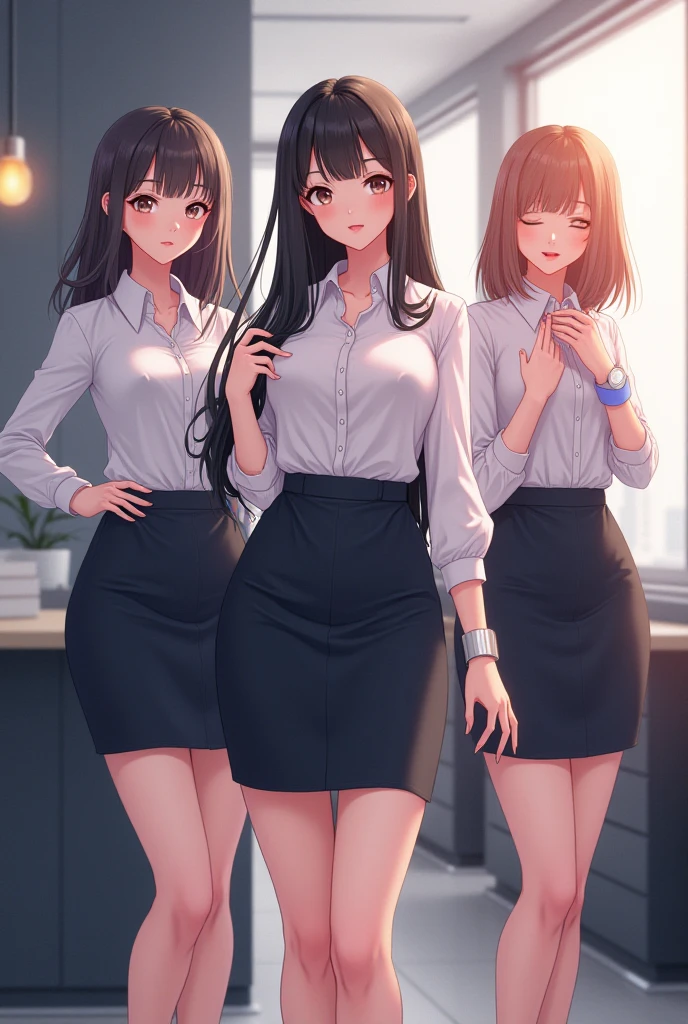 office secretary beauties anime style - SeaArt AI