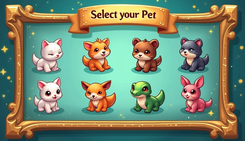 a pet selection screen