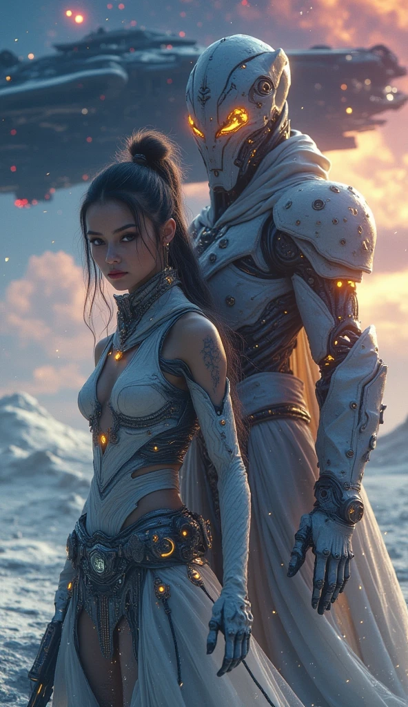 A beautiful young 17-year-old female psychic warrior has a faint aura ...