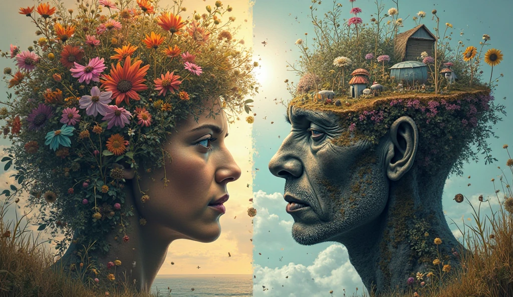 Rich mind Poor mind - SeaArt AI