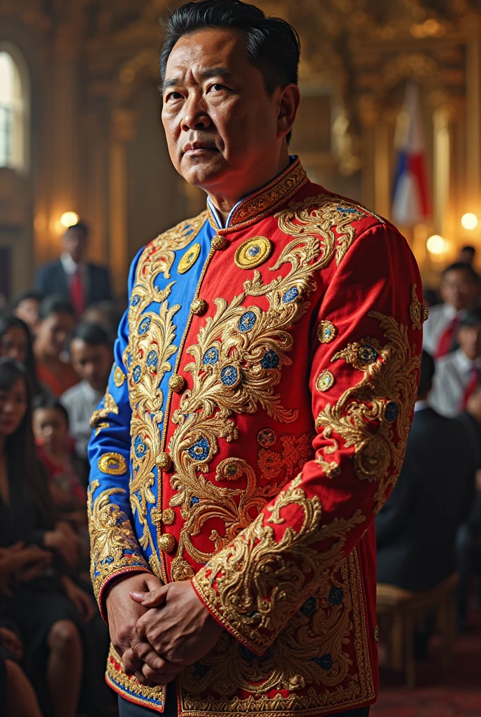 Create barong tagalog that has color of philippine flag - SeaArt AI