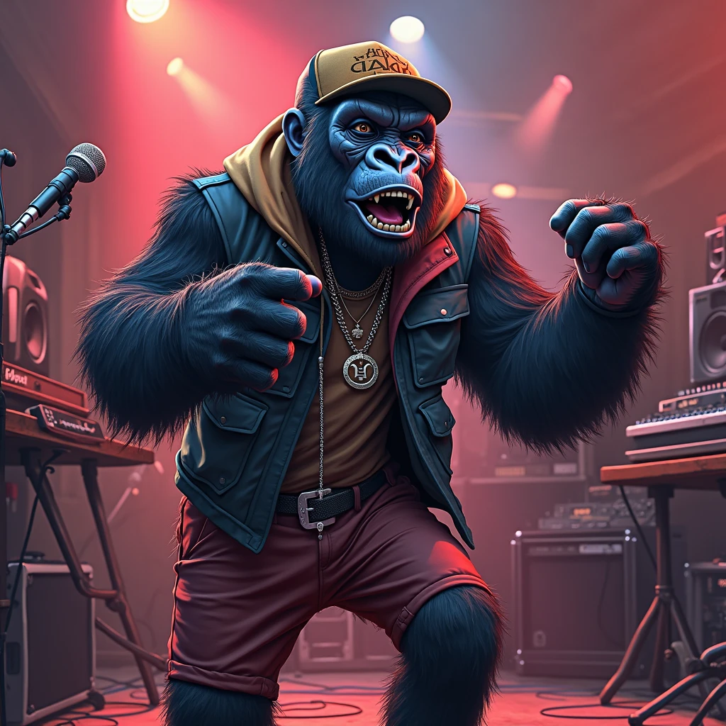 It is recorded by a gorilla rapper who loves hip-hop. - SeaArt AI