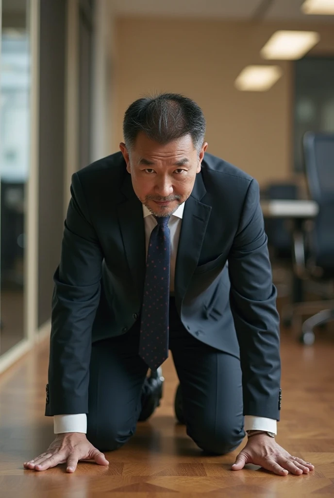 Short-bearded middle-aged Chinese boss wearing a suit，Chinese short ...