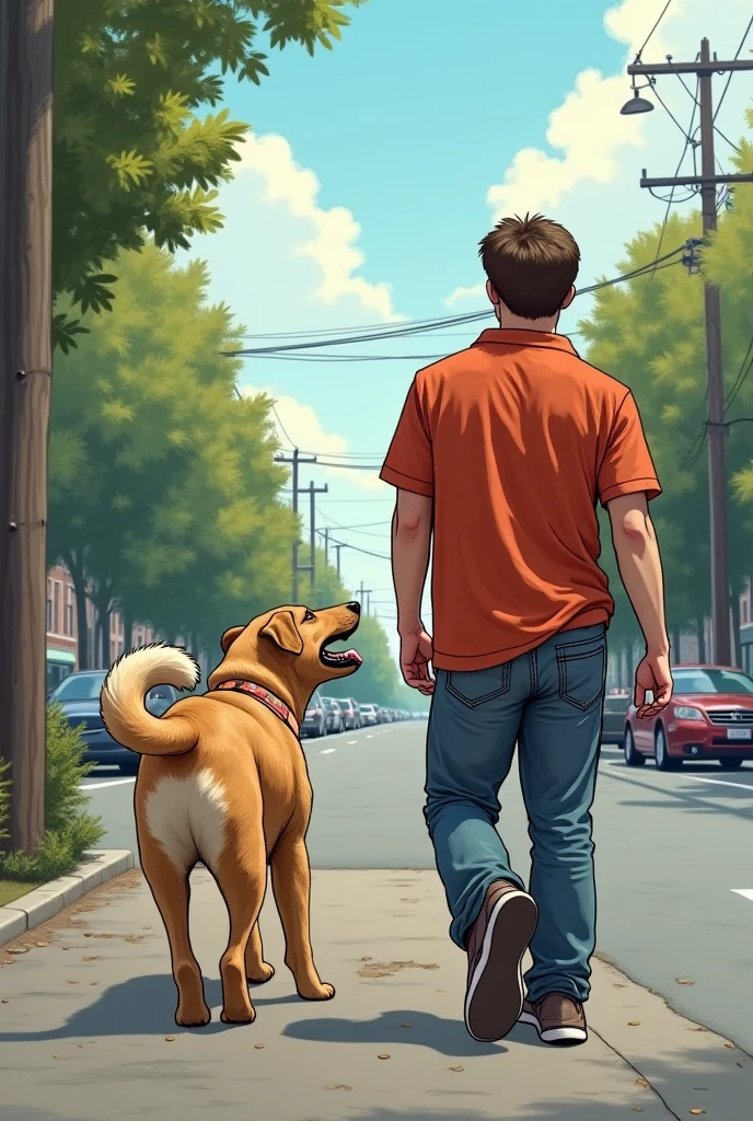 (Jason spots a big, scruffy dog staring at him from across the street ...