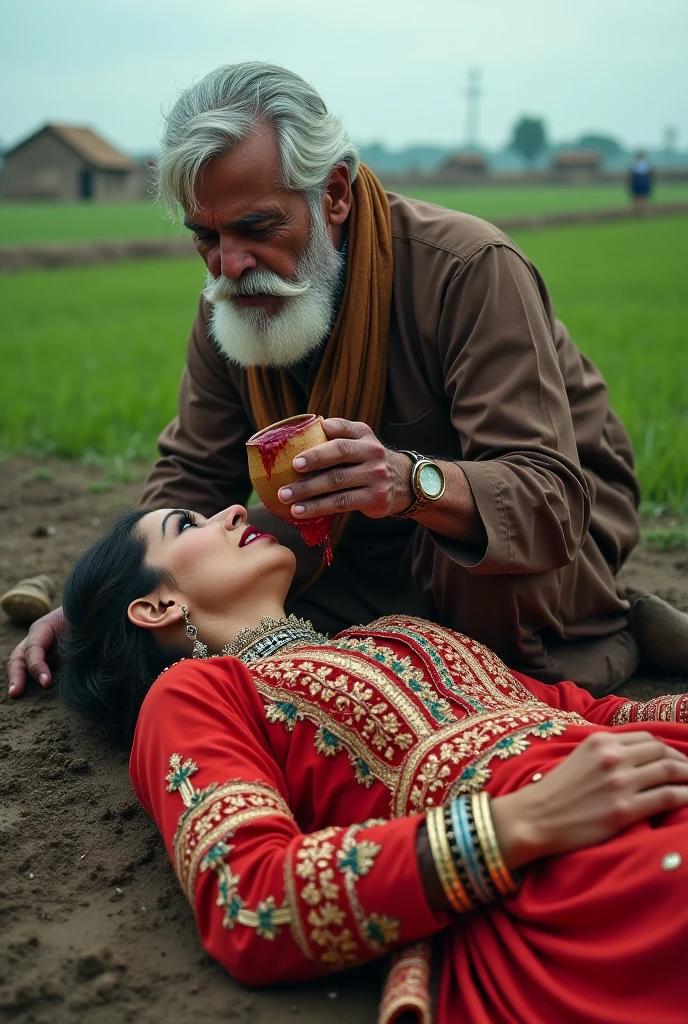 A dramatic and intense scene set in a rural Pakistani village - SeaArt AI