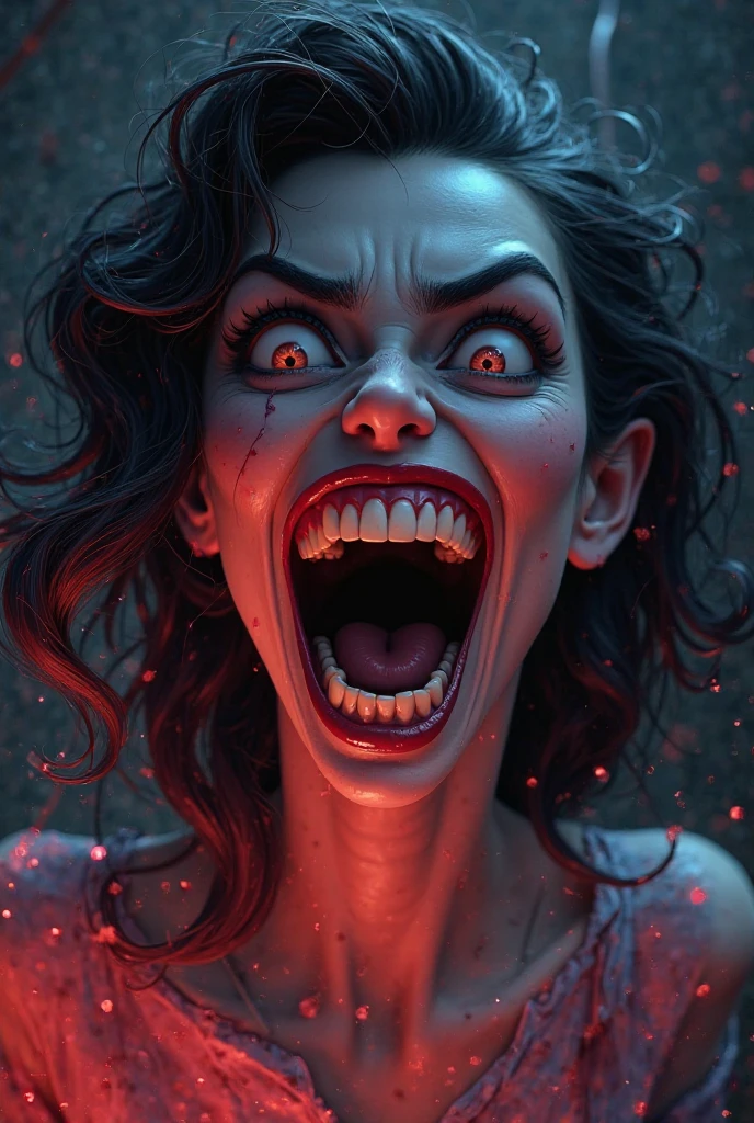 Animated evil woman's laugh - SeaArt AI