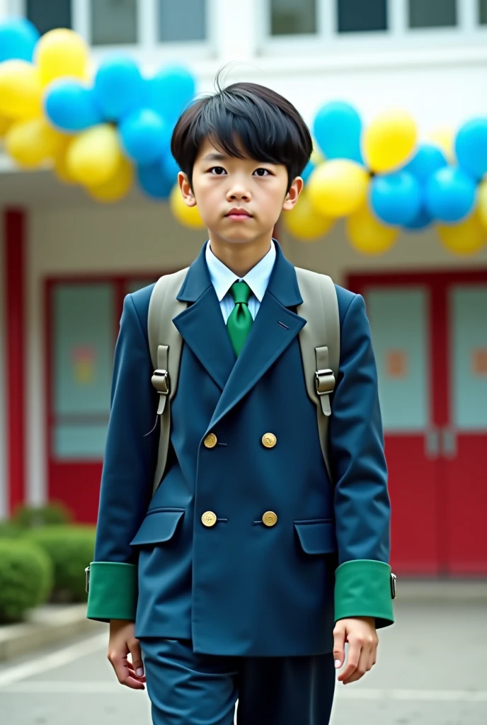 Live Action Asian Tween boy With a Stoic Expression and Shoulder ...