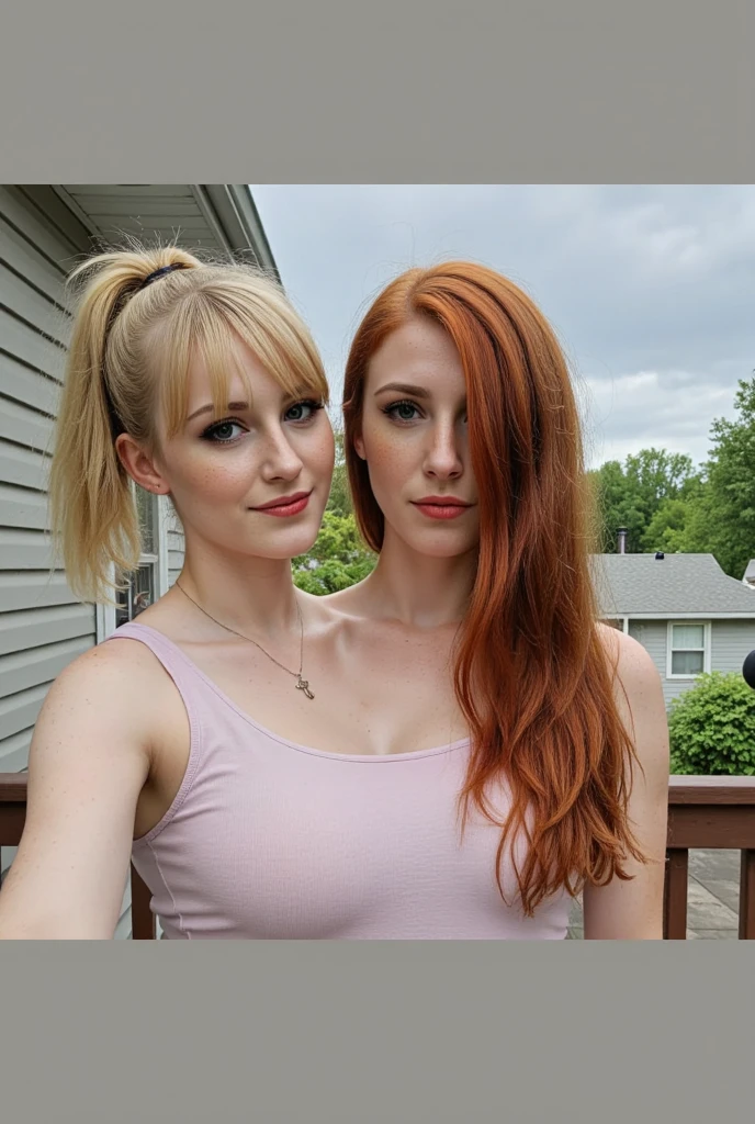 (((2 heads))),**Render**: full - body, girl. woman. , feminine face ...