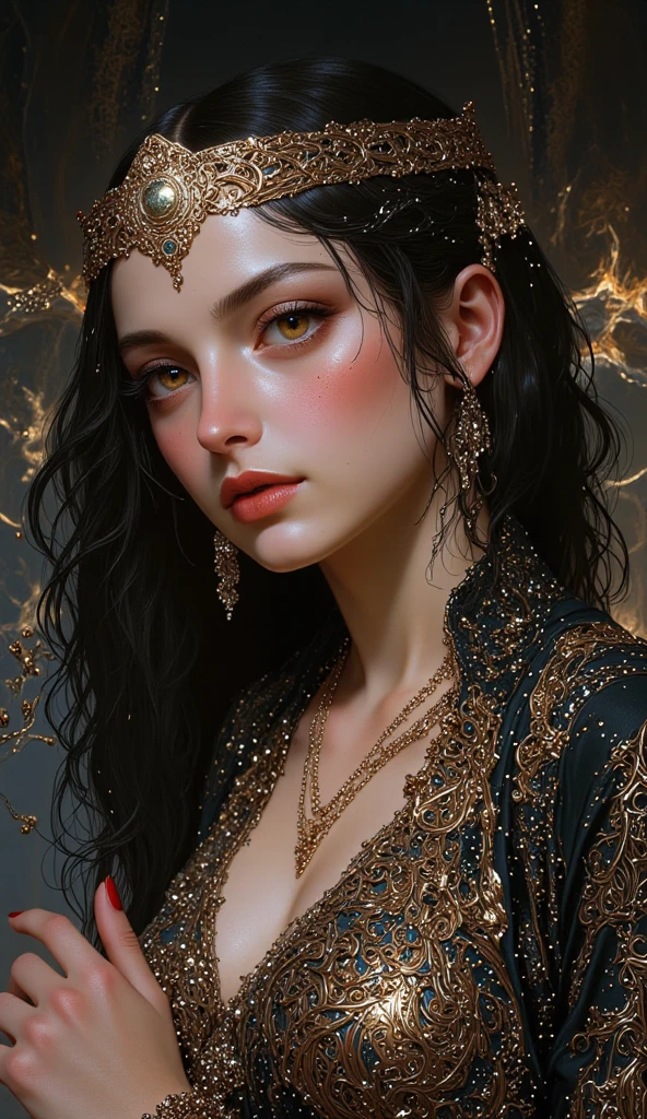 A highly detailed and realistic portrait of a beautiful Iraqi princess ...