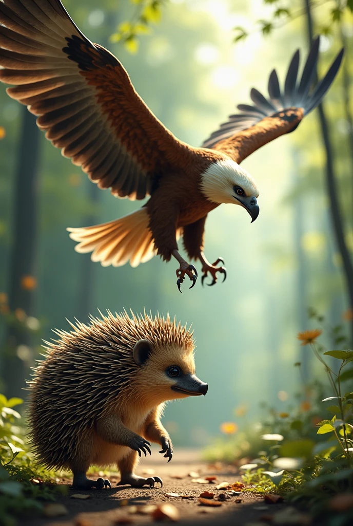 Hedgehog and eagle - SeaArt AI