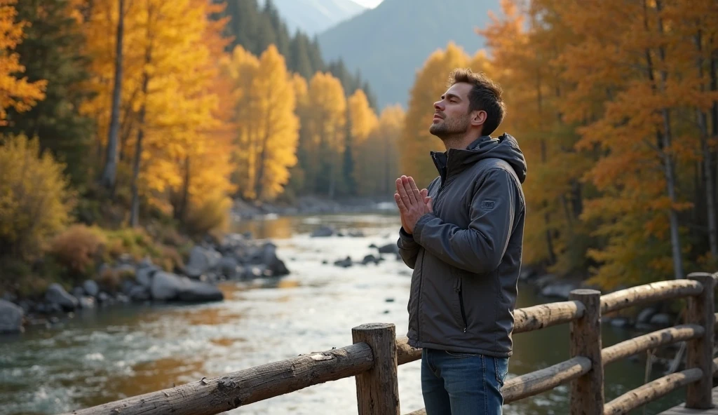 An ultra-realistic 8K image of a 30-year-old Swiss man standing on a ...